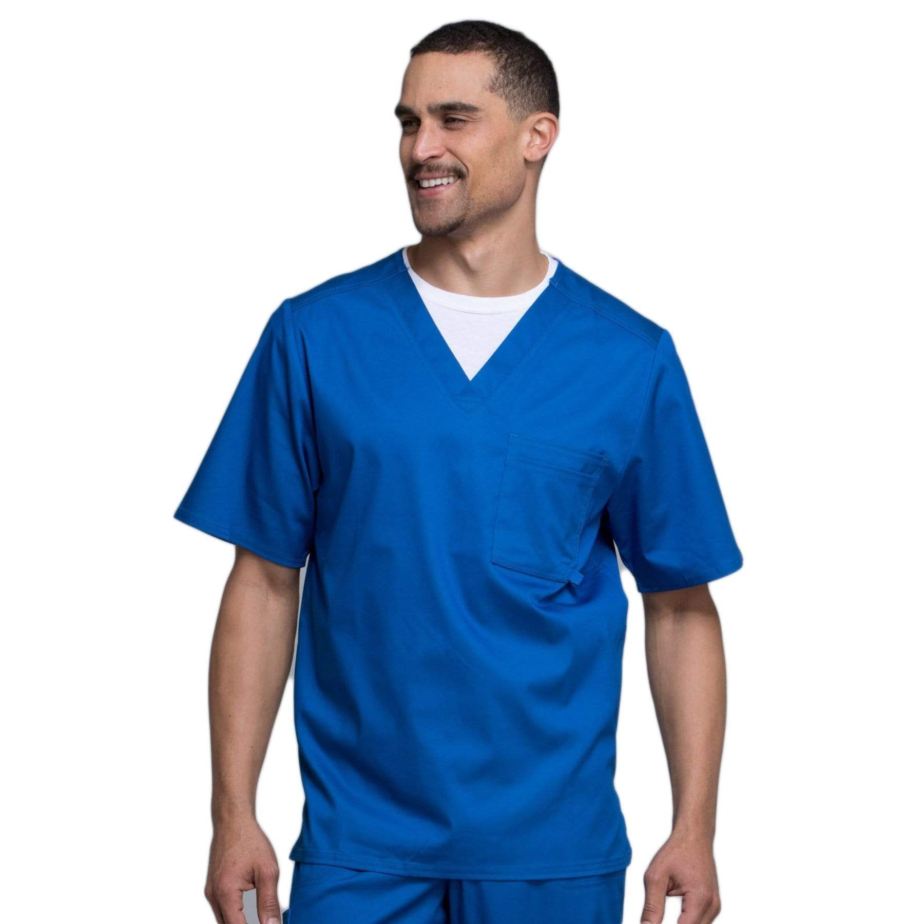 Cherokee Luxe 1929 Scrubs Top Mens V-Neck Royal – Medshop Australia