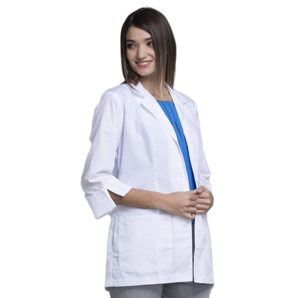 Cherokee Workwear Professionals 2330 Lab Coat Womens 29" 3/4 Sleeve Wh ...